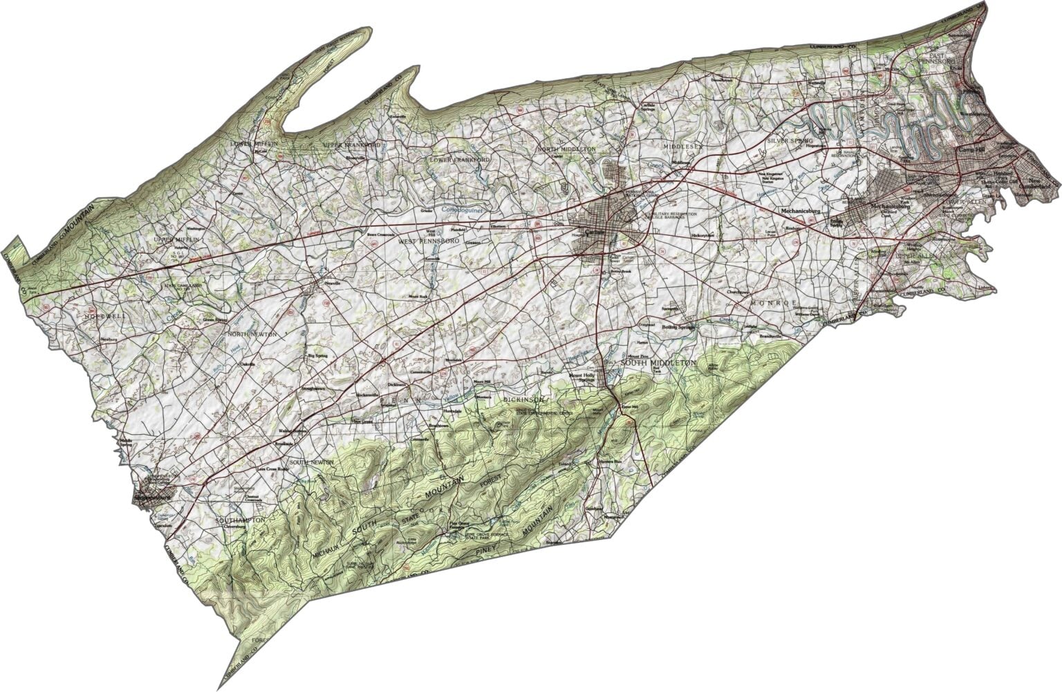 Cumberland County Map, Pennsylvania - US County Maps