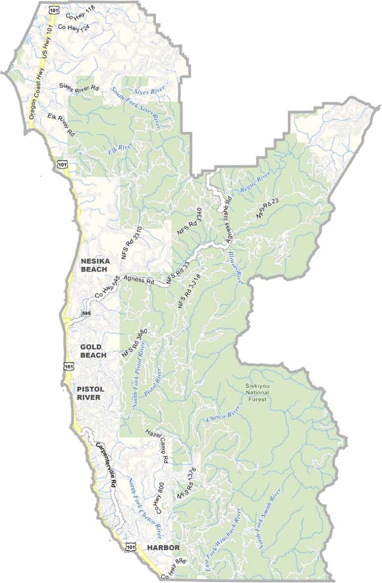 Curry County Map, Oregon - US County Maps