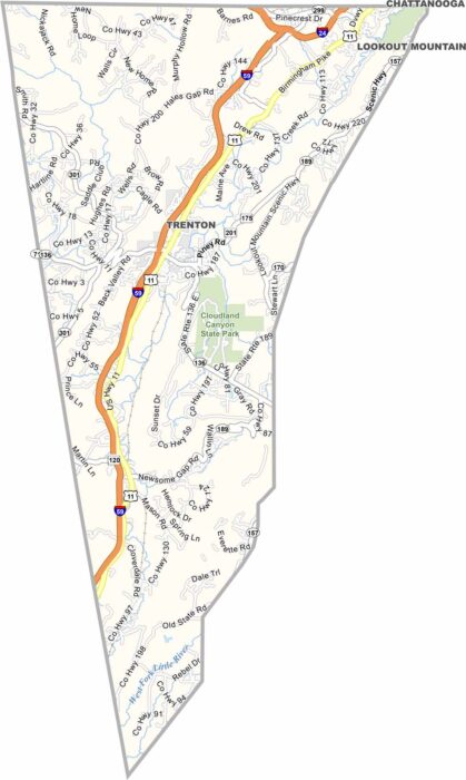 Hamilton County Map, Tennessee - US County Maps