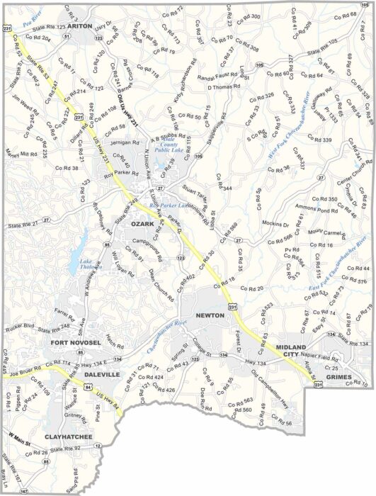 Dale County Map, Alabama - US County Maps