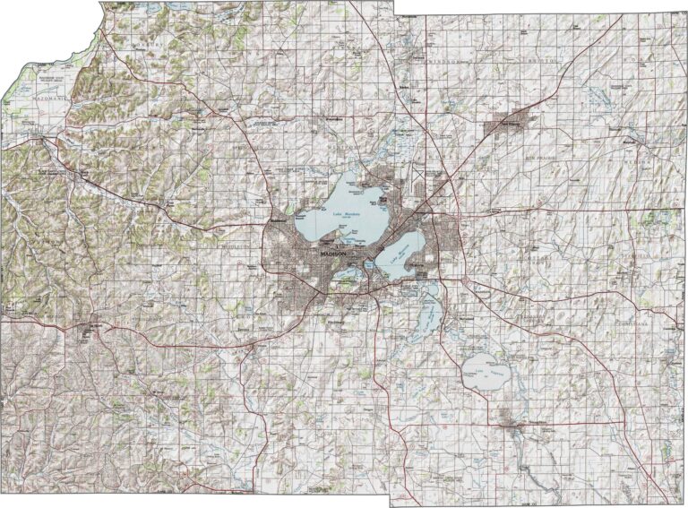 Dane County Map, Wisconsin - US County Maps