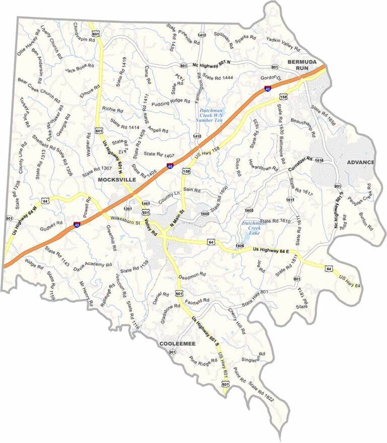 Davidson County Map, North Carolina - US County Maps