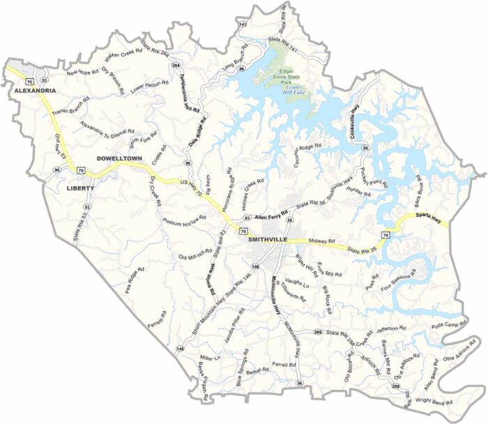 DeKalb County Map, Tennessee - US County Maps