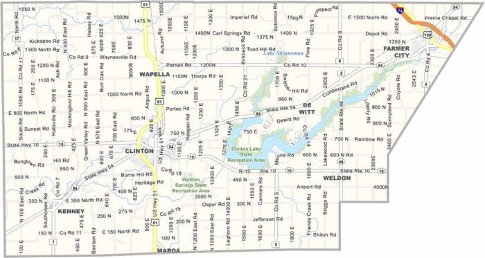 DeWitt County Map, Illinois - US County Maps