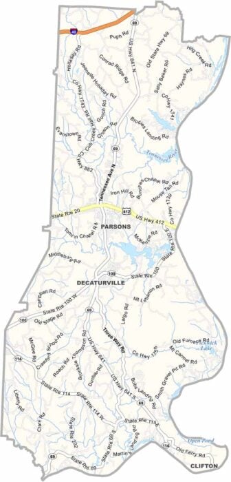 Decatur County Map, Tennessee - US County Maps