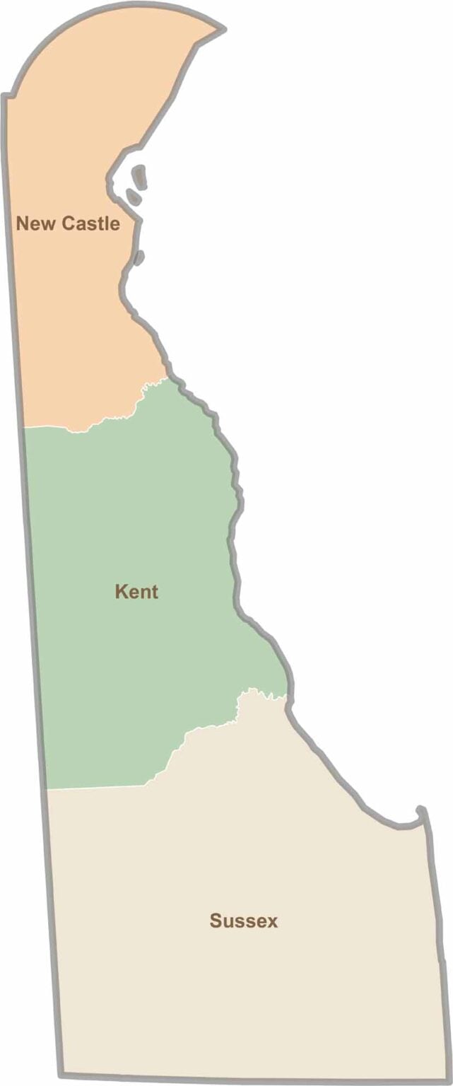 Kent County Map, Delaware - US County Maps