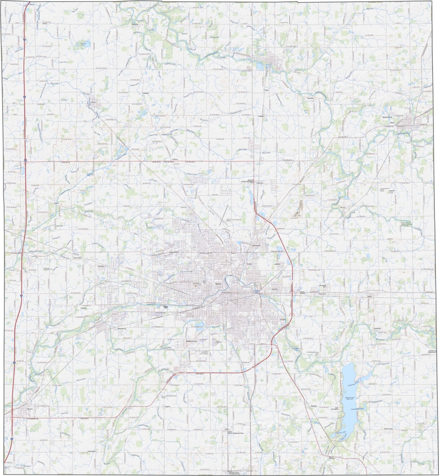 Delaware County Map, Indiana - US County Maps