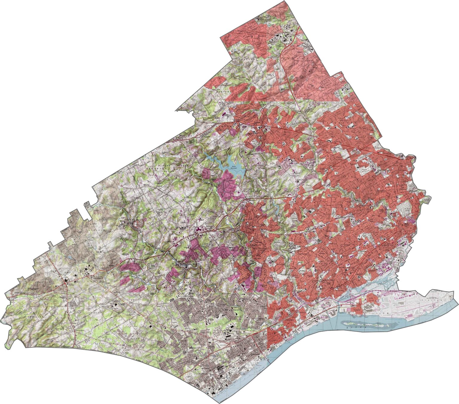 Delaware County Map, Pennsylvania - US County Maps