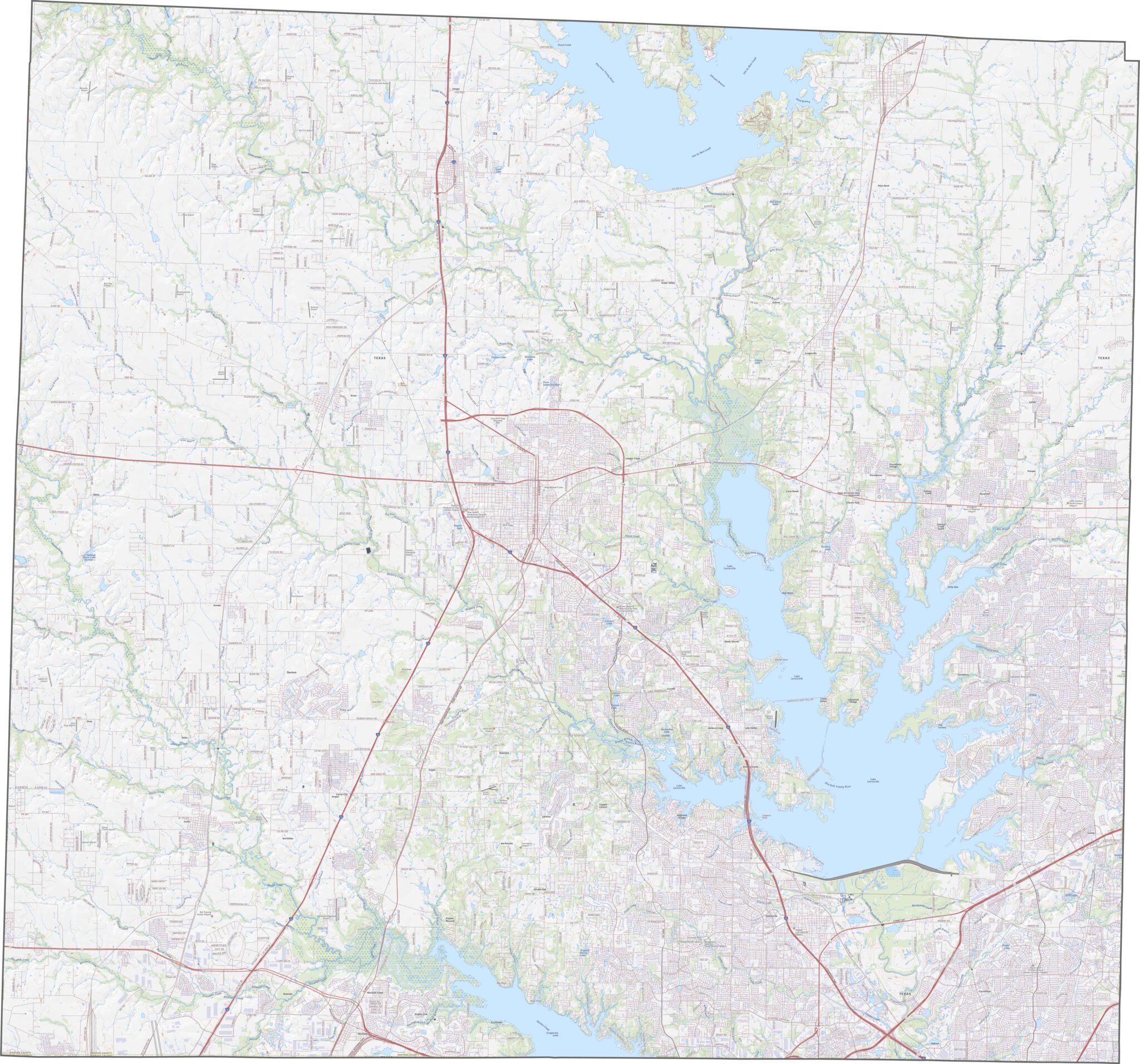 Denton County Map, Texas - US County Maps