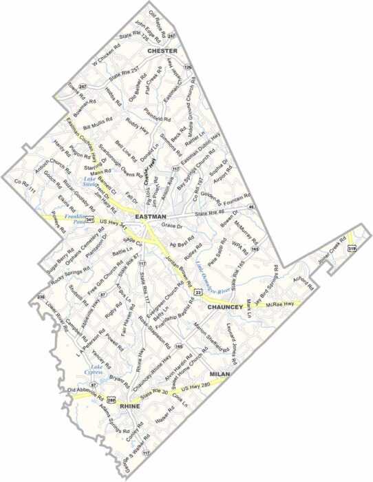 Dodge County Map, Georgia - US County Maps
