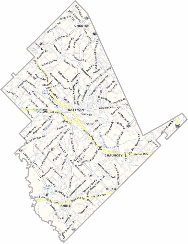 Dodge County Map, Georgia - US County Maps