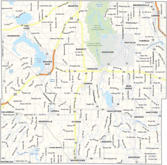 Dane County Map, Wisconsin - US County Maps