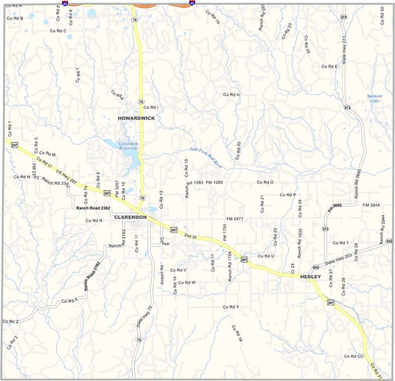 Donley County Map, Texas - US County Maps