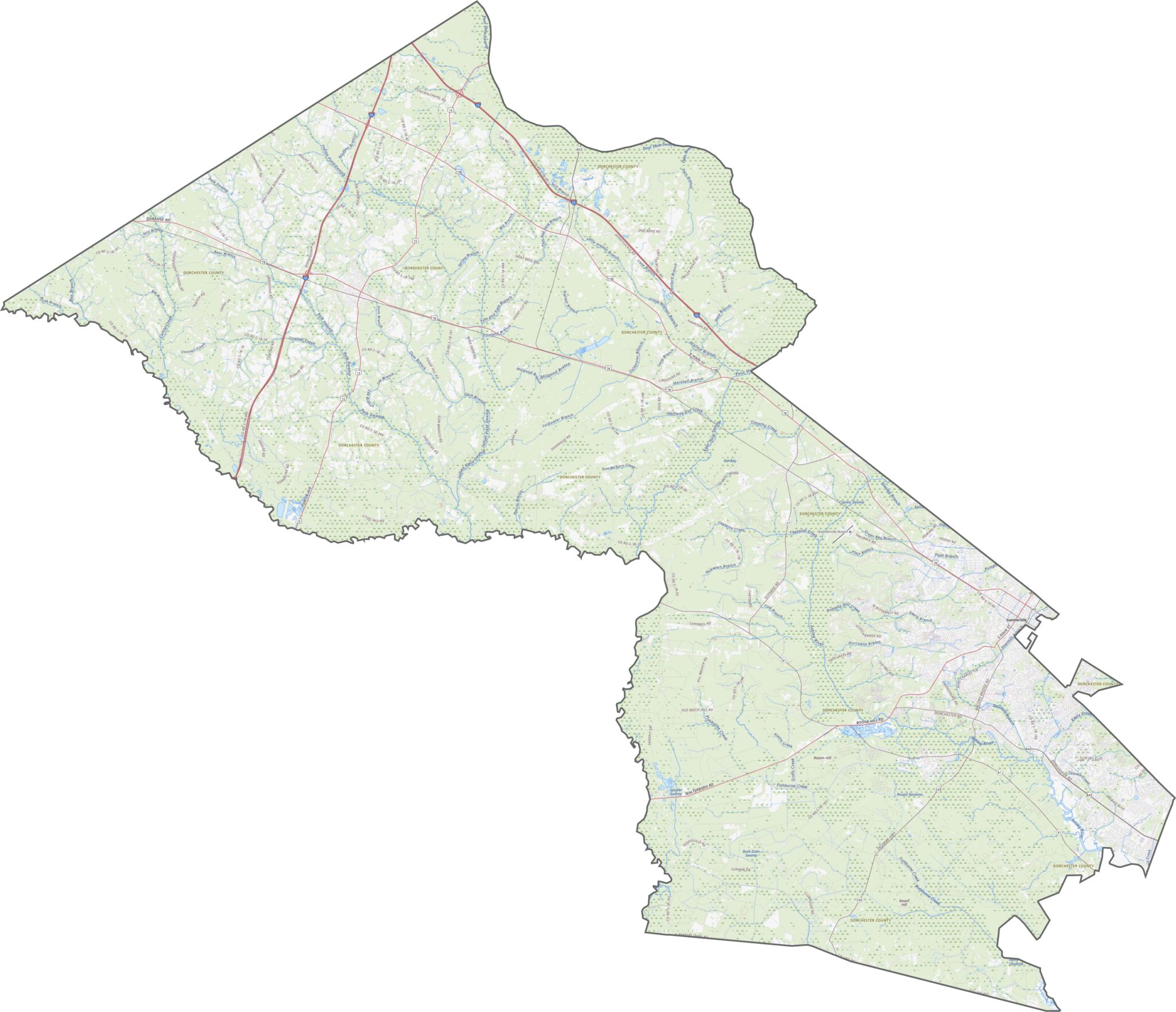 Dorchester County Map, South Carolina - US County Maps