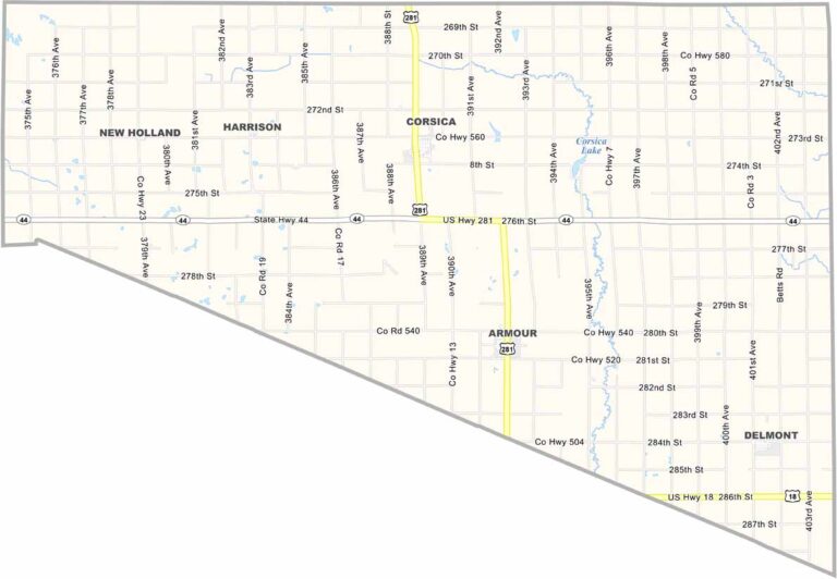 South Dakota County Map - US County Maps