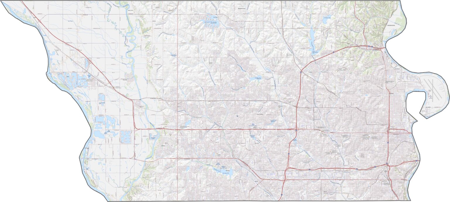 Douglas County Map, Nebraska - US County Maps