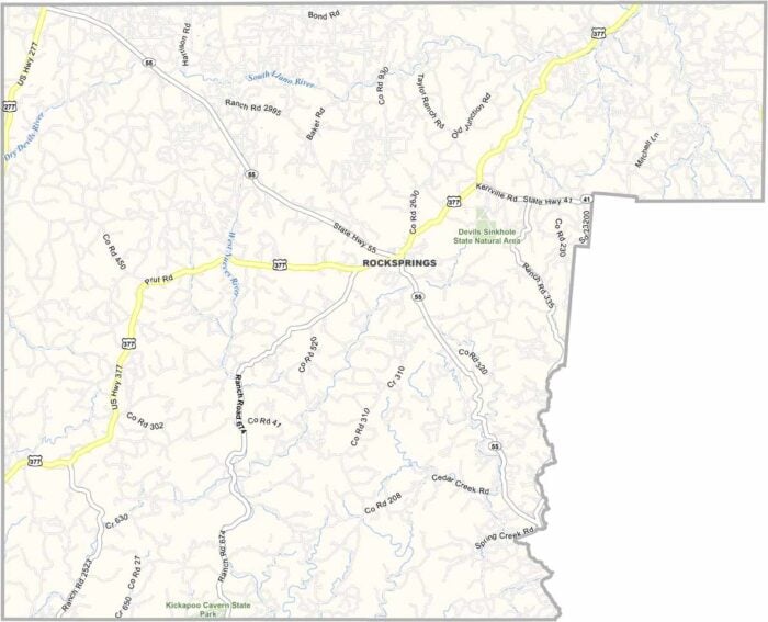 Edwards County Map, Texas - US County Maps