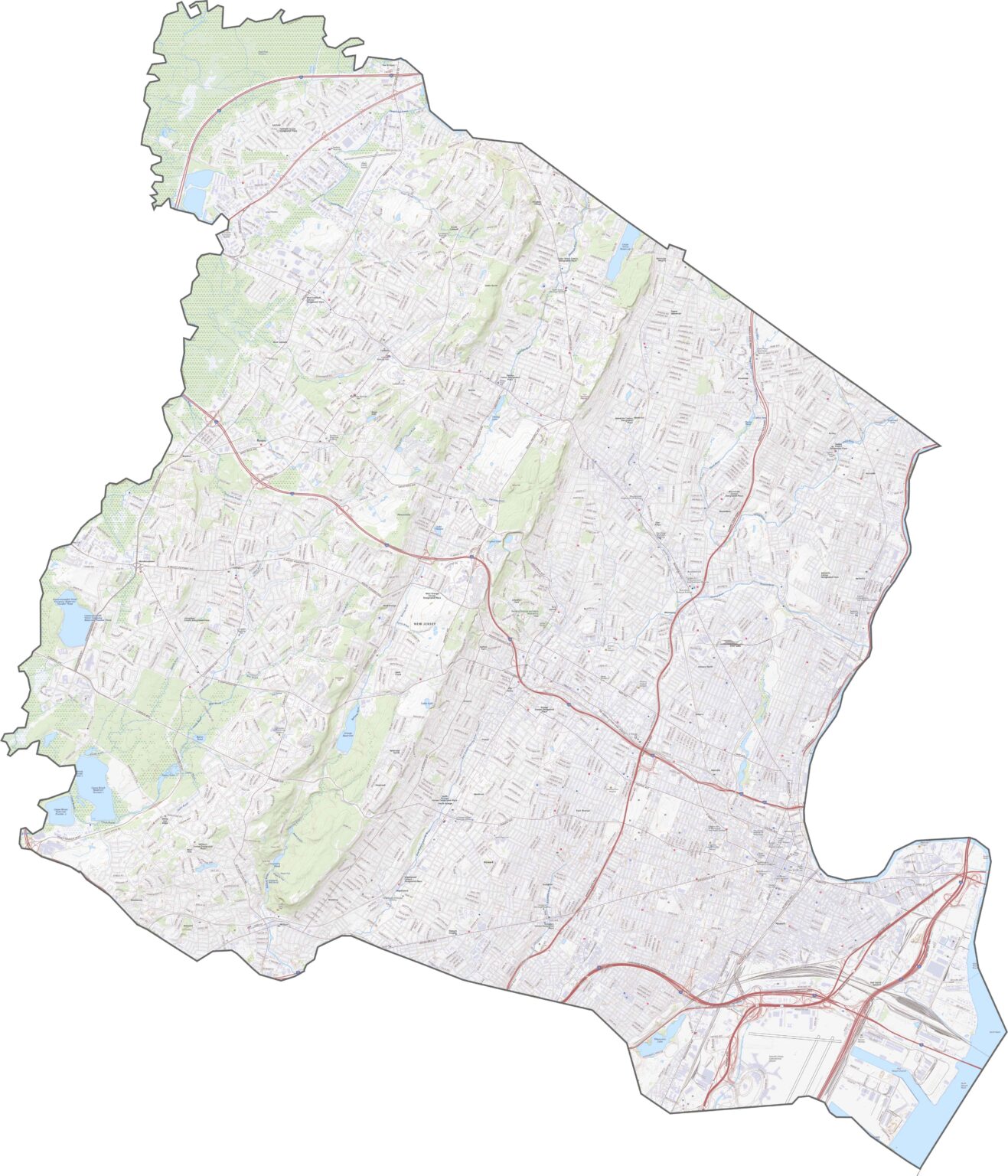 Essex County Map New Jersey Us County Maps