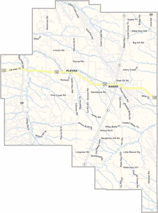 Dawson County Map, Montana - US County Maps