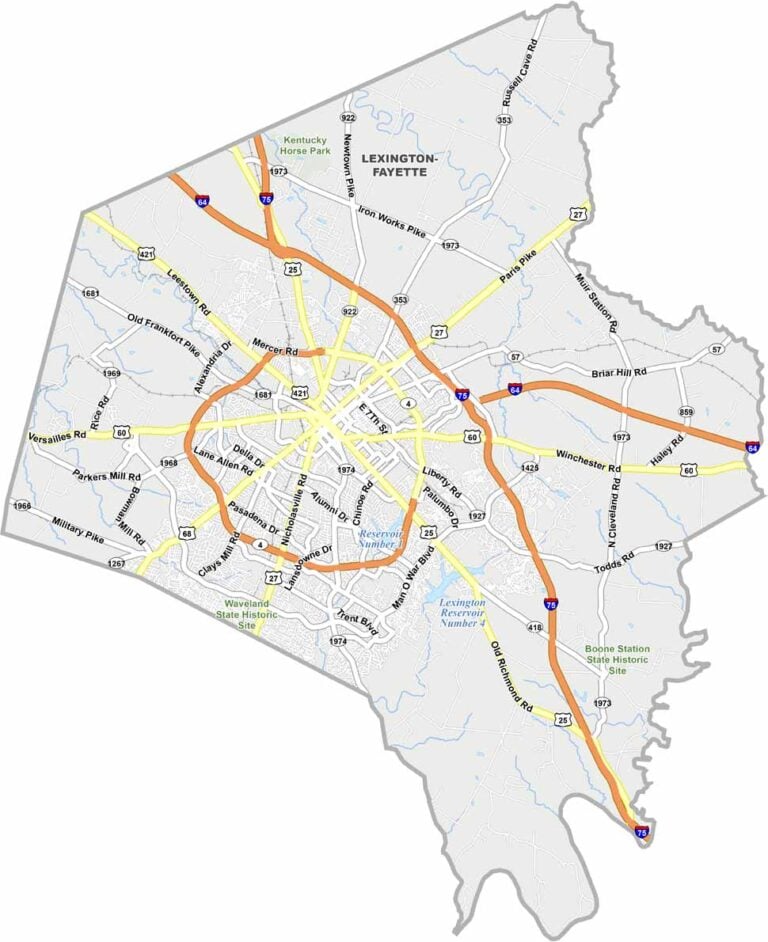 Fayette County Map, Kentucky - US County Maps