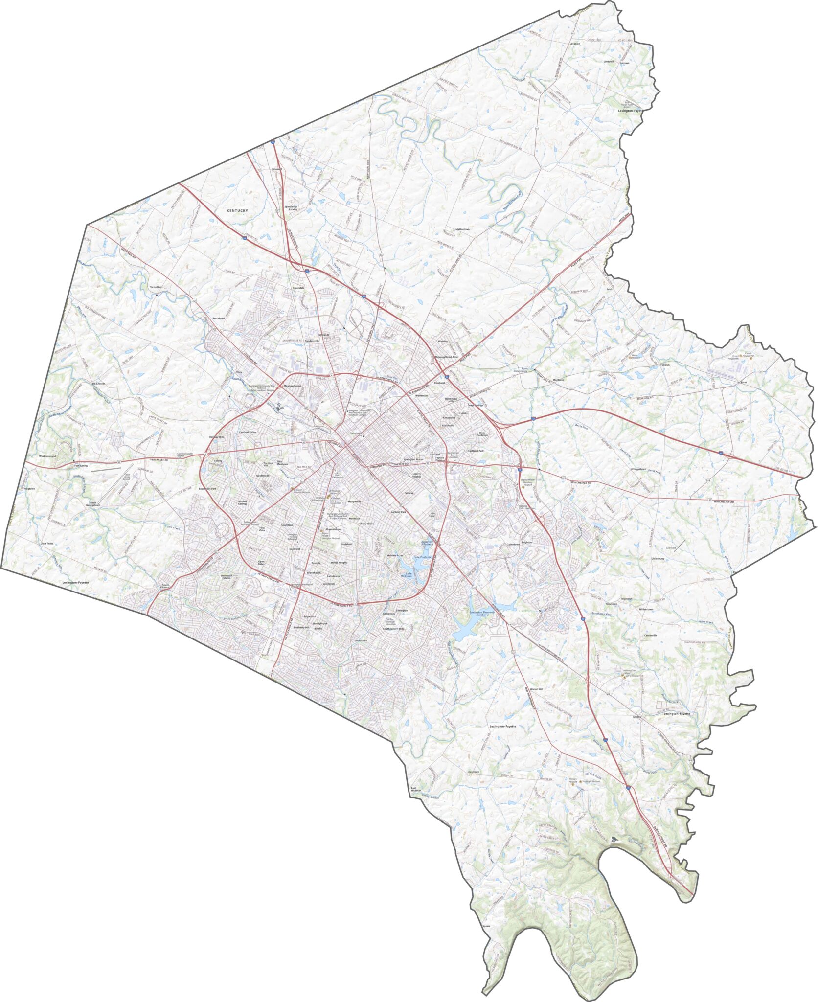 Fayette County Map, Kentucky - US County Maps
