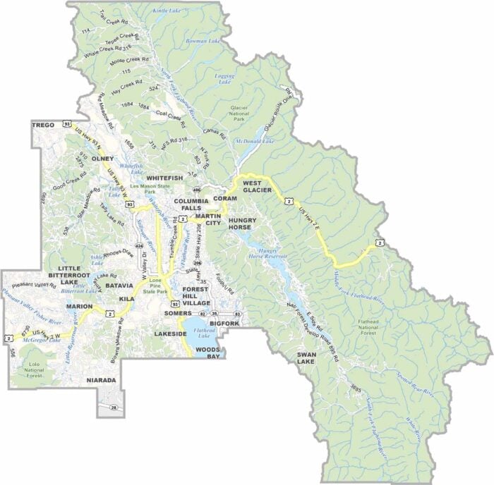 Missoula County Map, Montana - US County Maps