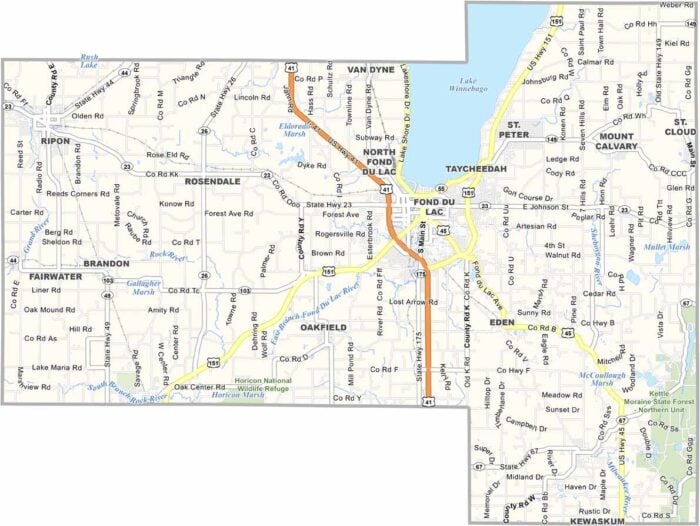 Washington County Map, Wisconsin - US County Maps