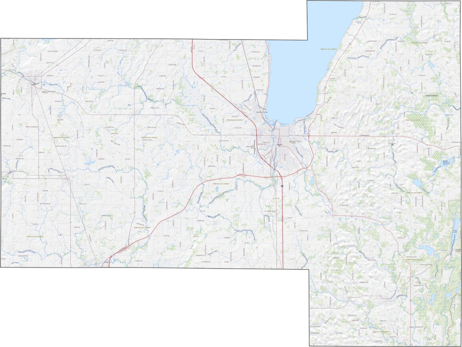 Fond du Lac County Map, Wisconsin - US County Maps