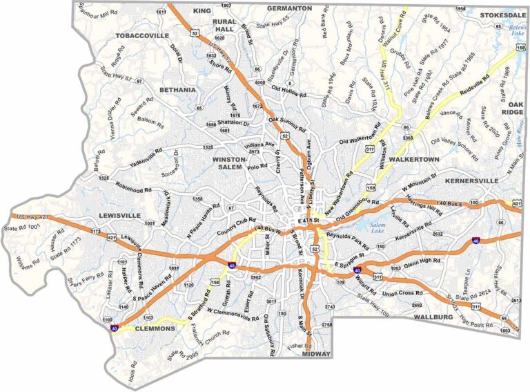 Davidson County Map, North Carolina - US County Maps