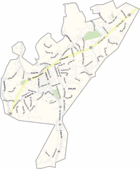 Galax City Map Virginia - US County Maps