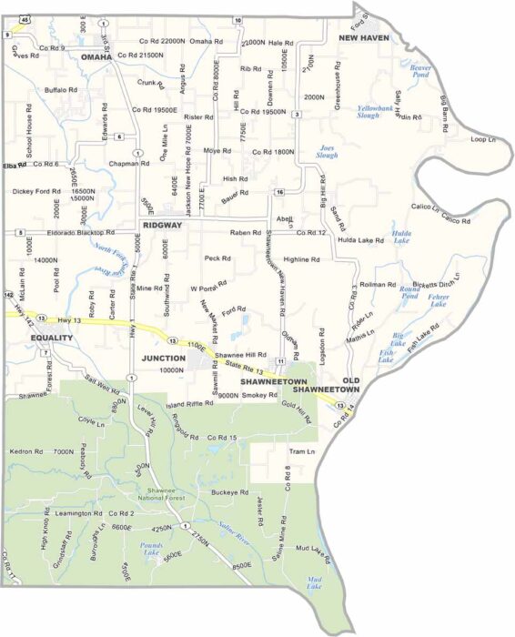 Gallatin County Map, Illinois - US County Maps