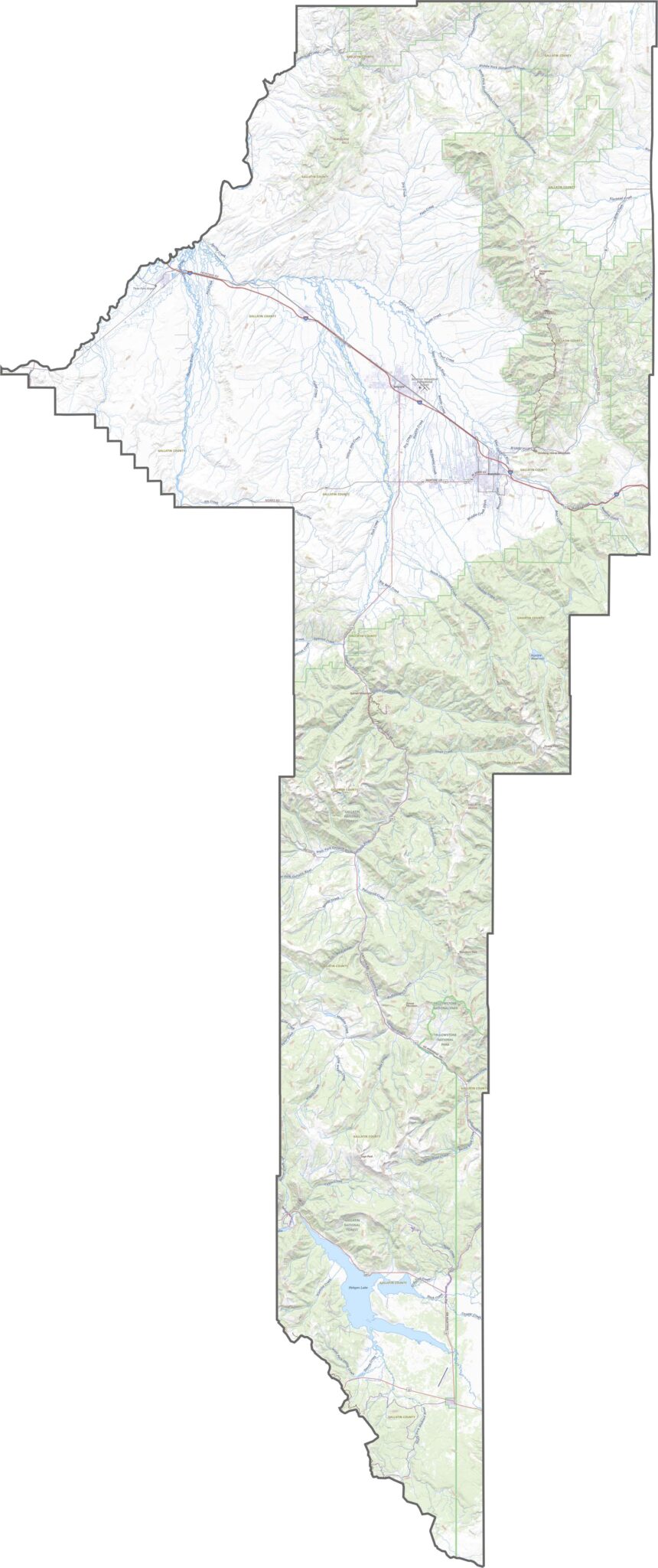Gallatin County Map, Montana - US County Maps