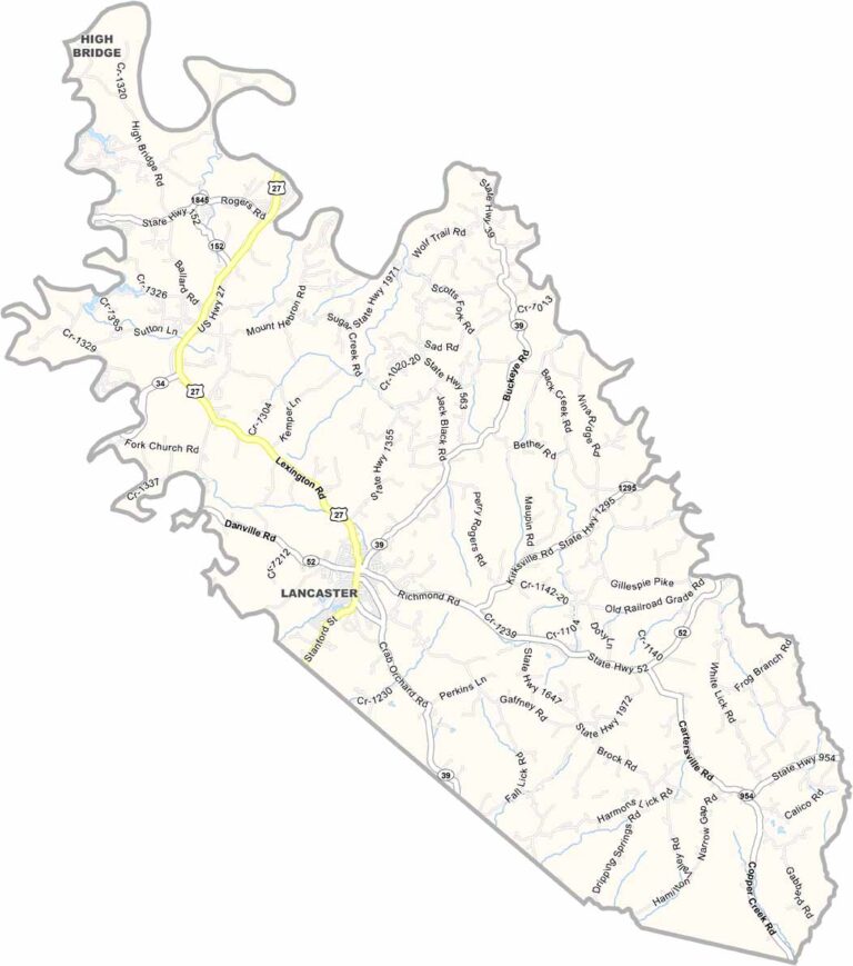 Madison County Map, Kentucky - US County Maps