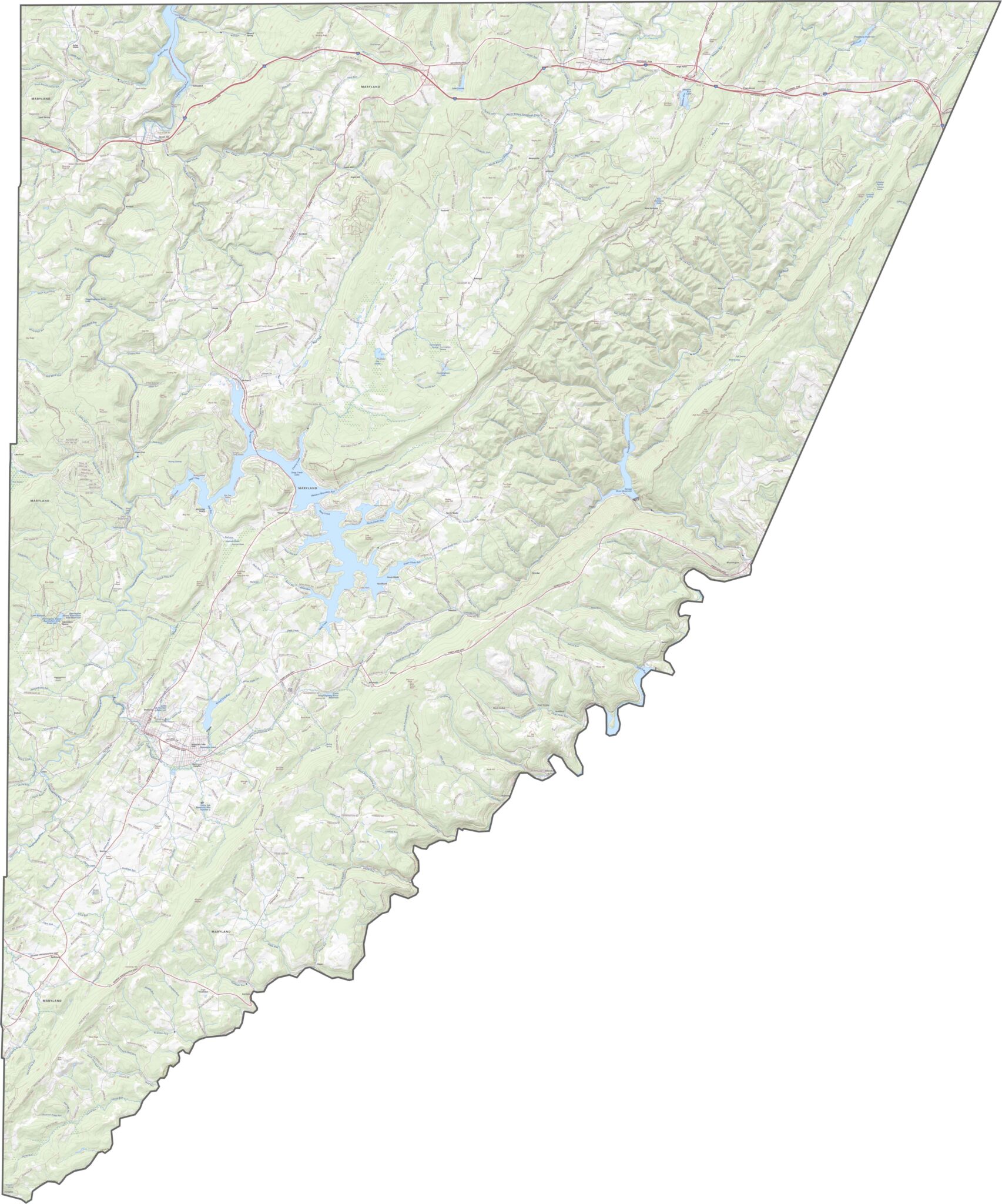 Garrett County Map, Maryland - US County Maps