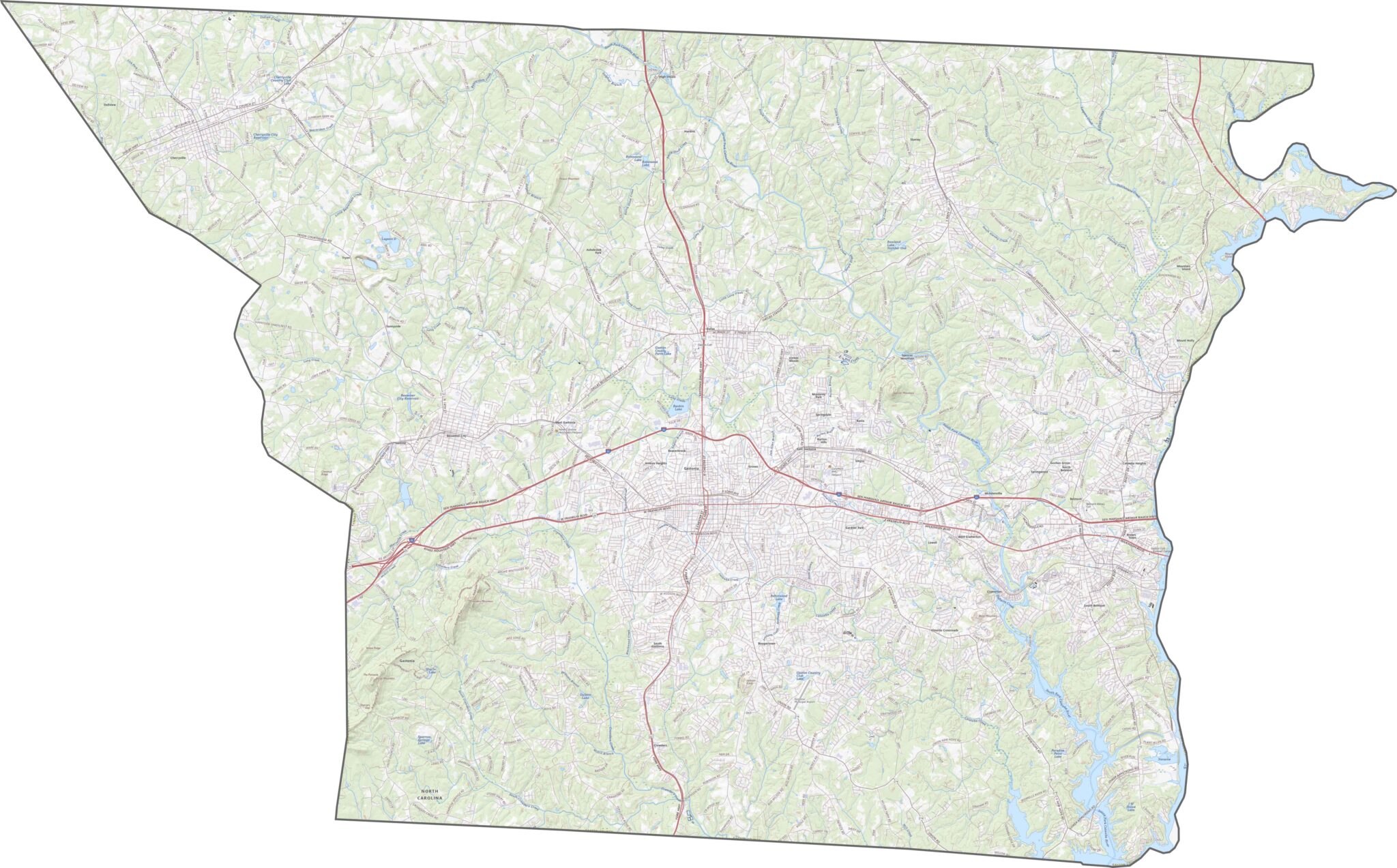 Gaston County Map, North Carolina - US County Maps