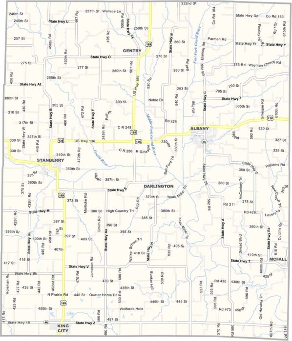Gentry County Map, Missouri - US County Maps