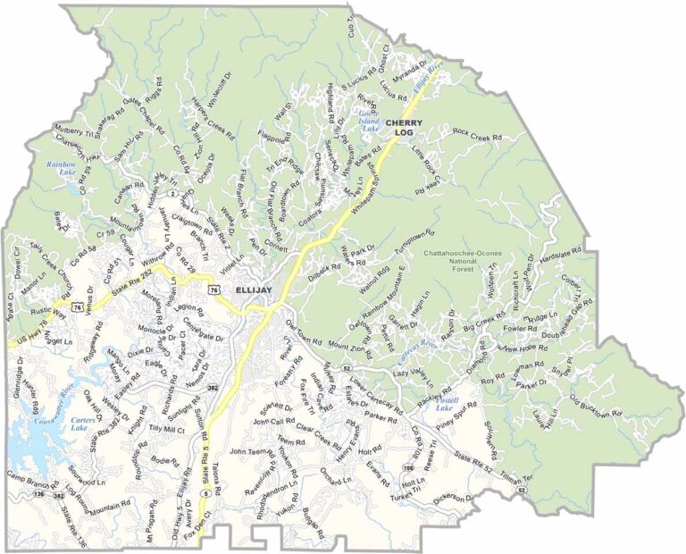 Gilmer County Map, Georgia - US County Maps