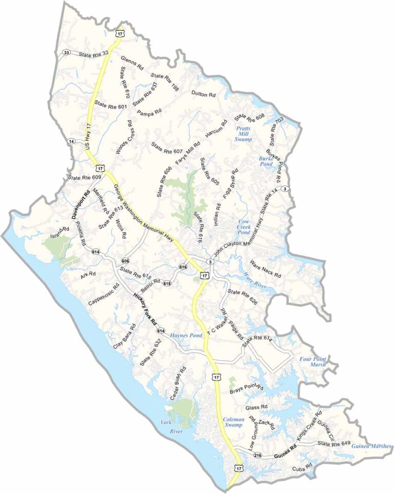 Gloucester County Map, Virginia - US County Maps