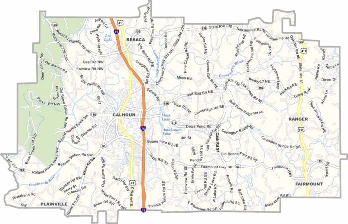 Gordon County Map, Georgia - US County Maps