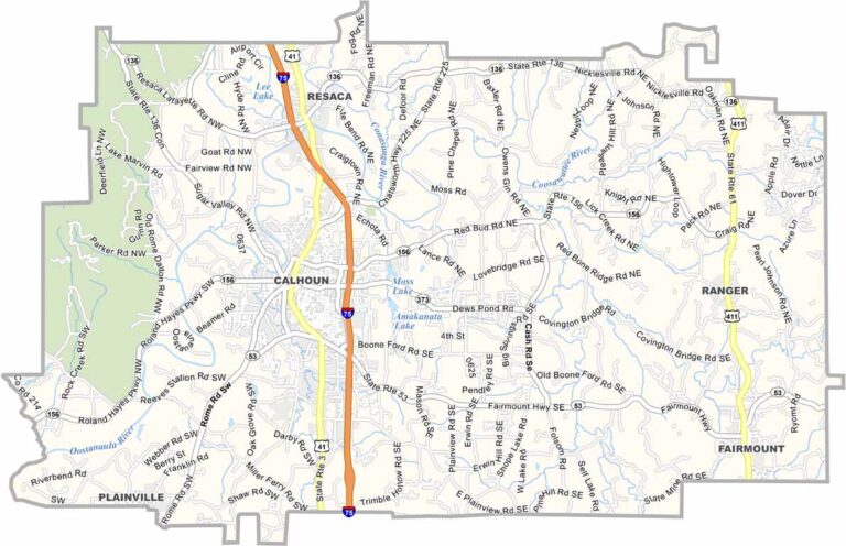 Gordon County Map, Georgia - US County Maps