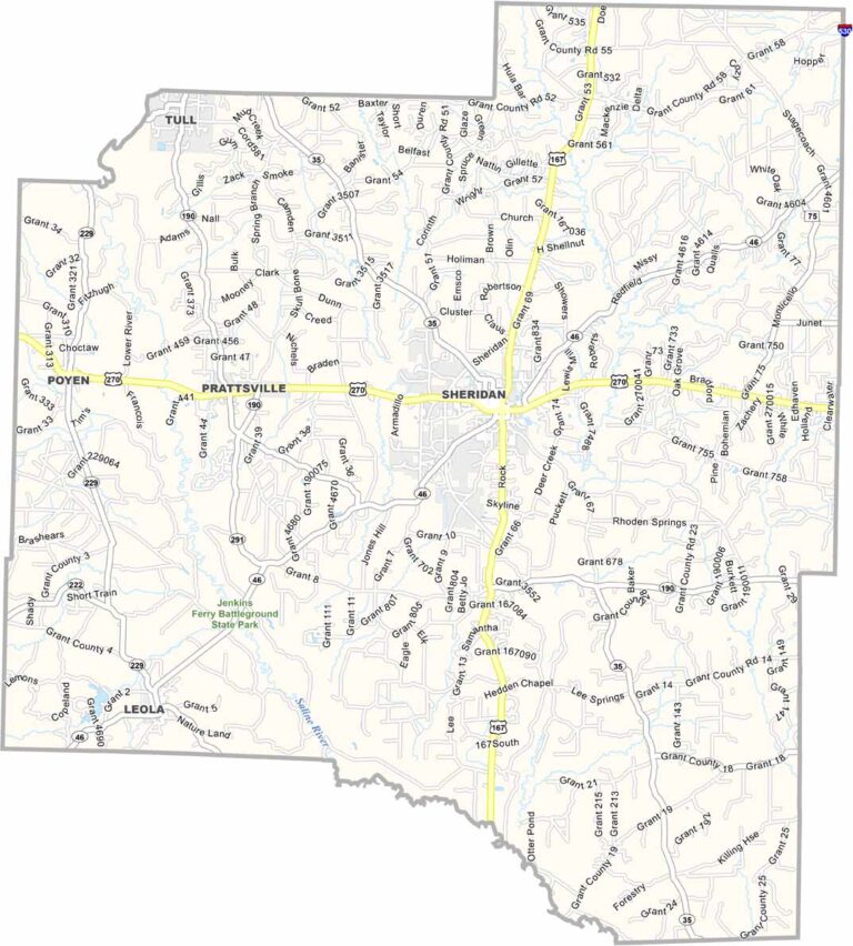Grant County Map, Arkansas - US County Maps