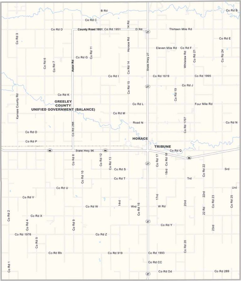 Greeley County Map, Kansas - US County Maps