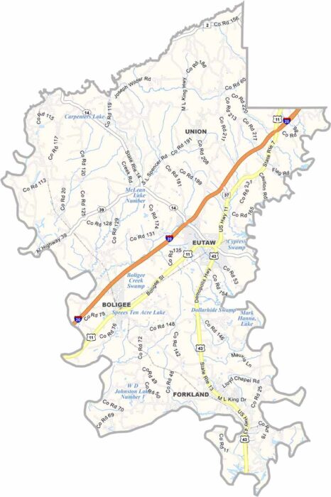 Greene County Map, Alabama - US County Maps