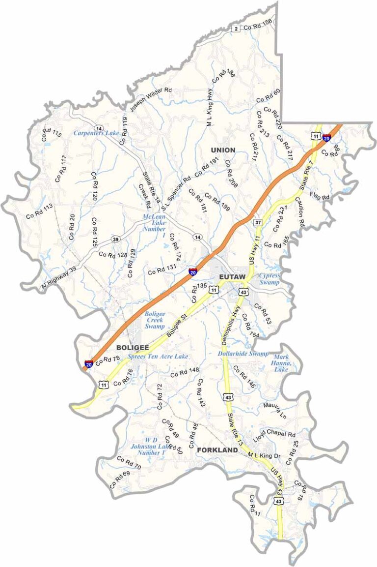 Greene County Map, Alabama - US County Maps
