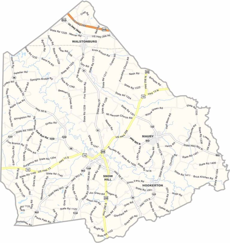 Pitt County Map, North Carolina - US County Maps