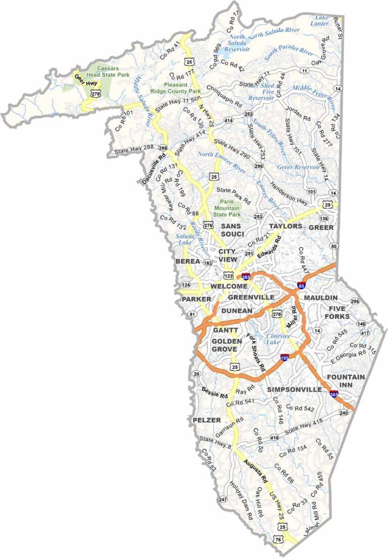 South Carolina County Map - US County Maps