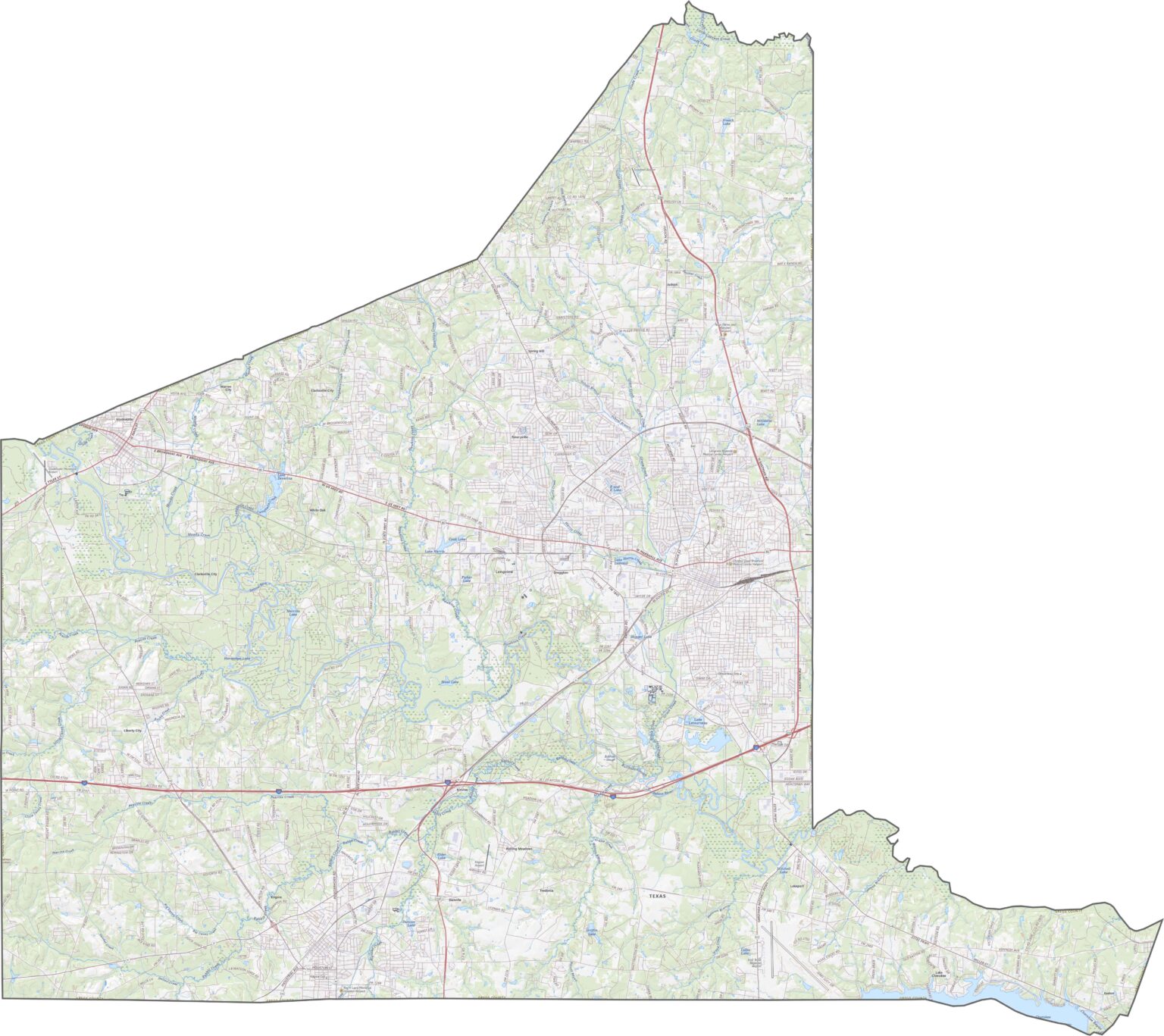 Gregg County Map, Texas - US County Maps