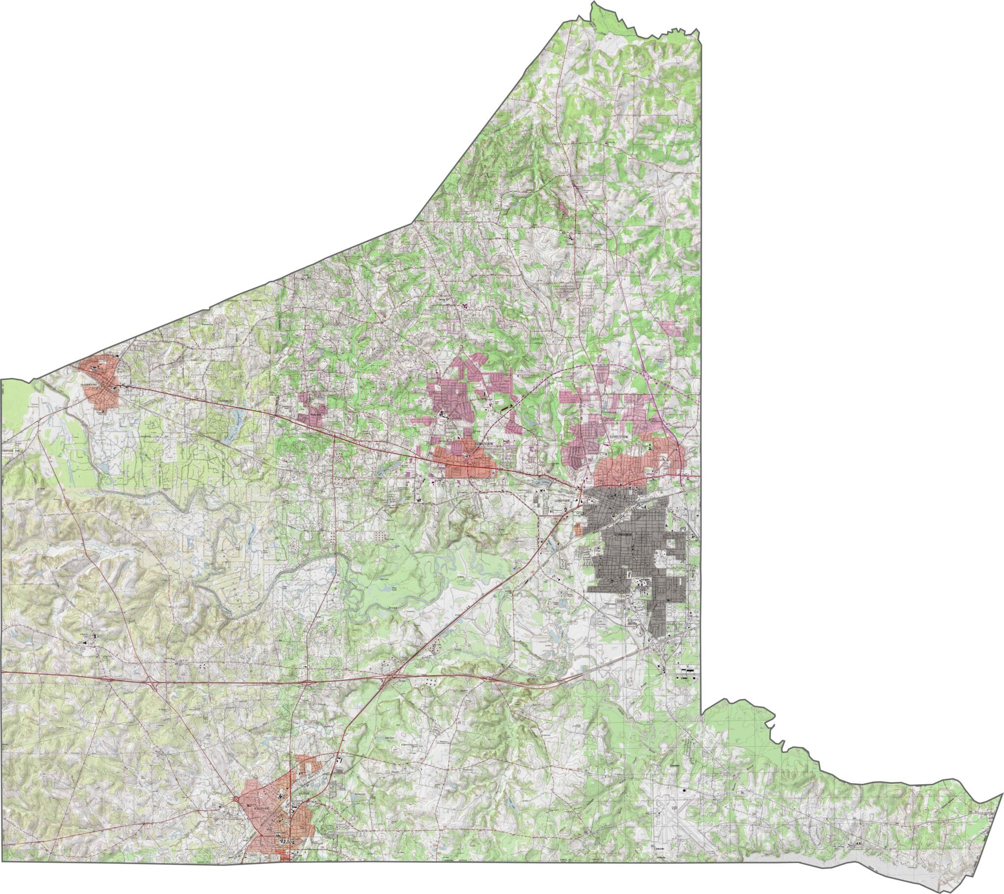 Gregg County Map, Texas - US County Maps