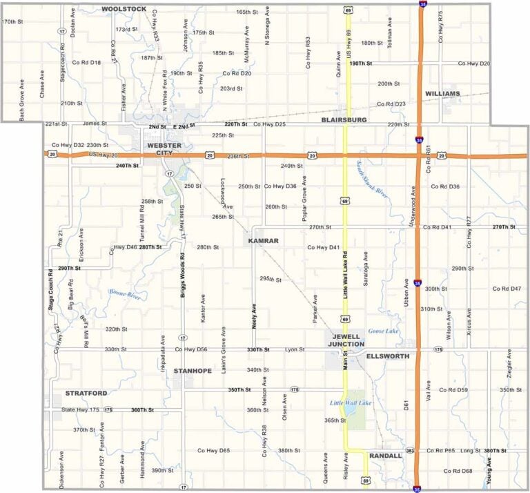 Hamilton County Map, Iowa - US County Maps