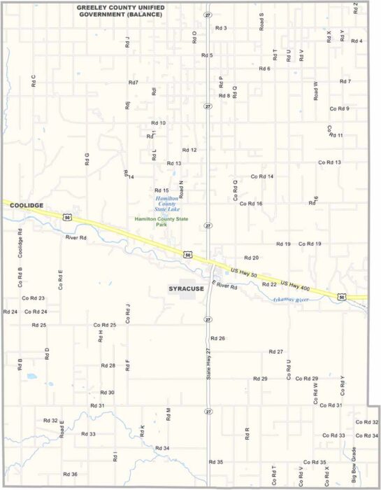 Hamilton County Map, Kansas - US County Maps